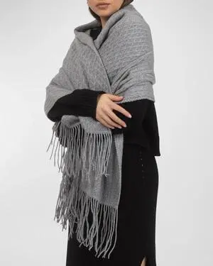 Gorski Knit Cashmere Scarf Gray