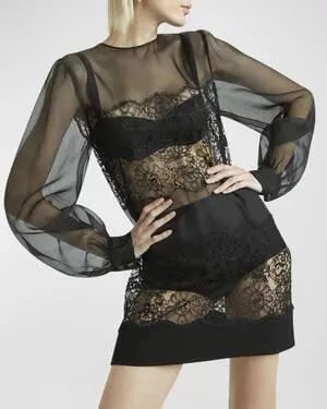 Dolce & Gabbana Organza Lace Mini Dress
