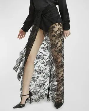 Dolce & Gabbana Chantilly Lace Maxi Skirt - Black
