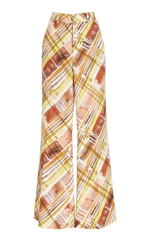 Rosie Assoulin Paneled Linen-blend Flared Pants