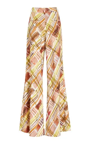 Rosie Assoulin Paneled Linen-blend Flared Pants