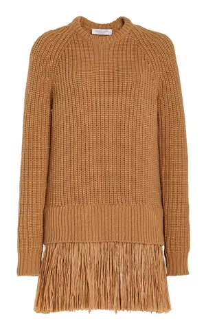 Michael Kors Ribbed-raffia Trim Dress