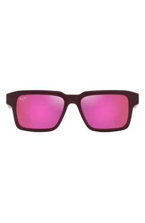 Maui Jim Kahiko Square Sunglasses - Matte Burgundy