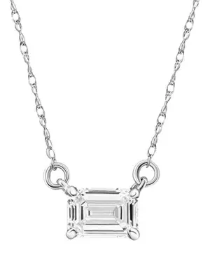BLISS DIAMOND 3/4ct Emerald Cut Lab Grown Diamond Pendant Necklace - White Gold