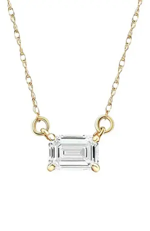 BLISS DIAMOND 3/4ct Emerald Cut Lab Grown Diamond Pendant Necklace - Yellow Gold