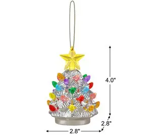MR. CHRISTMAS 4' Shatterproof Ornament Silver T Ree