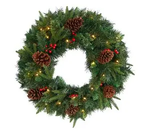 NEARLY NATURAL 24' Mixed Pine Christmas Wreath