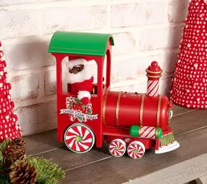 MR. CHRISTMAS Animated Vintage Holiday Trainwith Santa - One-color