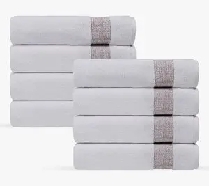 DEPERA HOME Pera 8 Pcs Turkish Wash Towels Set - One-color