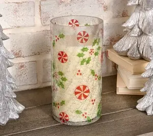 TEMP-TATIONS 8' Crackle Glass Hurricane With 35-oz Candle - One-color