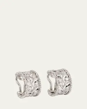 Buccellati 18k Gold Diamond Ramage Hoop Earrings