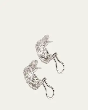 Buccellati 18k Gold Diamond Ramage Hoop Earrings