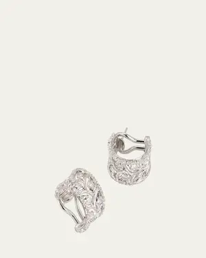 Buccellati 18k Gold Diamond Ramage Hoop Earrings