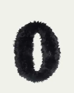 Gorski Select Lamb Shearling Infinity Scarf - Black