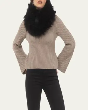 Gorski Select Lamb Shearling Infinity Scarf