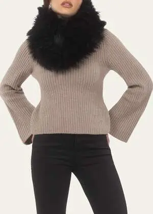 Gorski Select Lamb Shearling Infinity Scarf