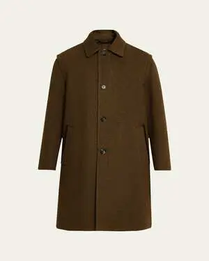 Loro Piana Men's Savile Single-Breasted Overcoat - Leaf Melange