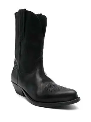 GOLDEN GOOSE Wish Star Leather Boots - Black