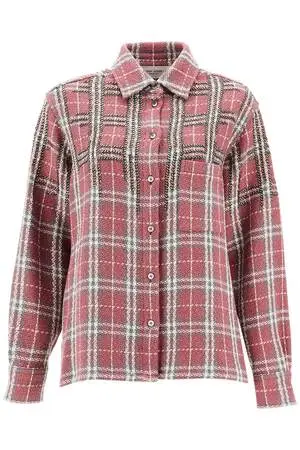 GOLDEN GOOSE Checkered Tweed Overshirt With Appliqu