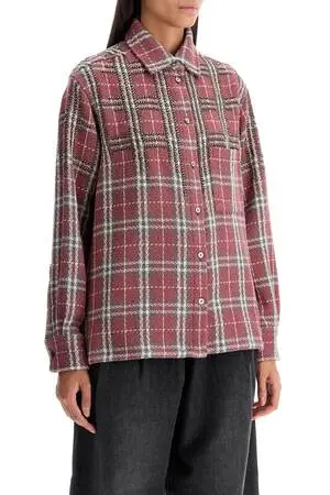 GOLDEN GOOSE Checkered Tweed Overshirt With Appliqu