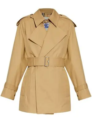Burberry Cotton Gabardine Trench Coat - Beige
