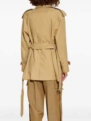 Burberry Cotton Gabardine Trench Coat - Beige