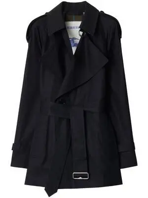 Burberry Cotton Gabardine Trench Coat - Black