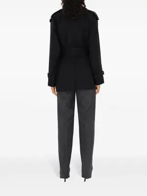 Burberry Cotton Gabardine Trench Coat - Black