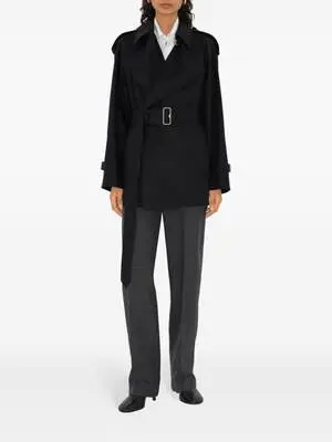 Burberry Cotton Gabardine Trench Coat - Black