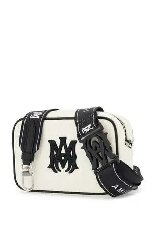 Amiri Canvas Camera Bag With Adjustable Strap In White - 12% Off
