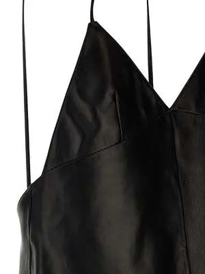 Saint Laurent Leather Slip Dress - Black