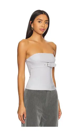 Superdown Strapless Bustier With Buckle Detail