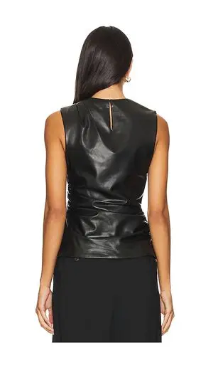 Simkhai Wynter Faux Leather Draped Top
