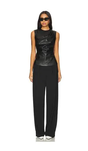 Simkhai Wynter Faux Leather Draped Top