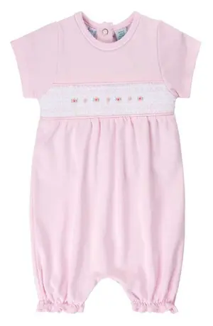 FELTMAN BROTHERS Smocked Flower Romper - Pink