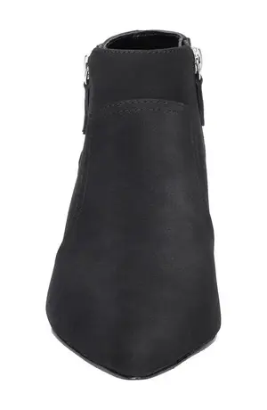 EASY WORKS BY EASY STREET Annalee Kitten Heel Bootie - Black Lame