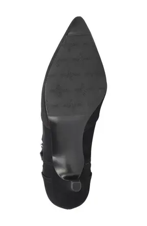 EASY WORKS BY EASY STREET Annalee Kitten Heel Bootie - Black Lame