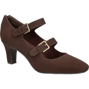 EASY WORKS BY EASY STREET Willis Mary Jane Pumps - Brown Matte