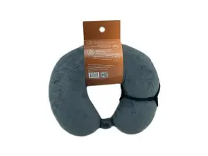 PURSONIC Memory Foam Travel Pillow With Sleep Mask - Gray