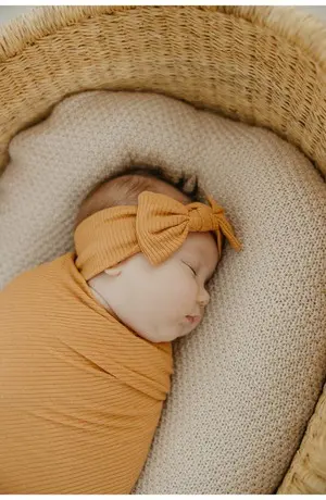 COPPER PEARL Dolce Rib Swaddle Blanket