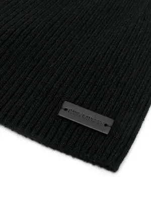 Saint Laurent Ribbed Beanie - Black