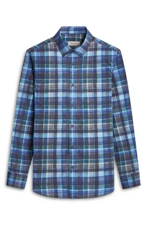 Bugatchi Karl Shaped Fit Check Stretch Button-up Shirt