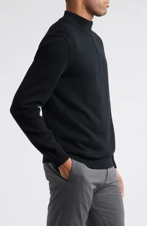 RHONE Commuter Quarter-zip Sweater - Black