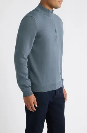 RHONE Commuter Quarter-zip Sweater - Shadow Blue