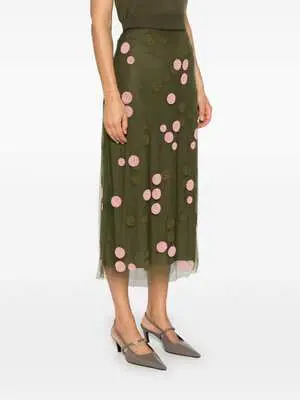 Fendi Polka-dot Tulle Midi Skirt