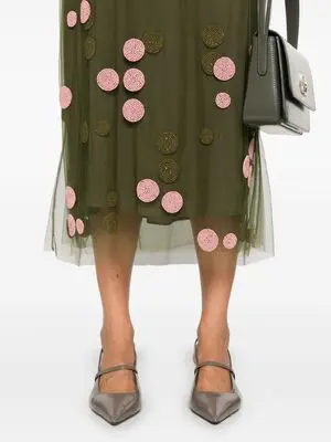 Fendi Polka-dot Tulle Midi Skirt