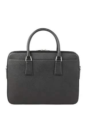 Sandro Saffiano Patterned Reconstituted Leather Briefcase - Black
