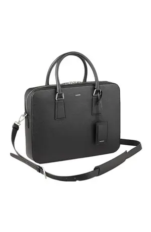Sandro Saffiano Patterned Reconstituted Leather Briefcase - Black