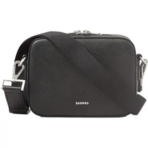 Sandro Small Saffiano Bag - Black