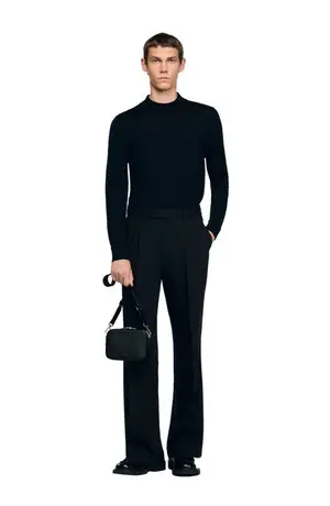 Sandro Small Saffiano Bag - Black